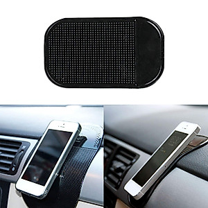 Antislip Car Dash Sticky Pads Cell Phone Dashboard Holder Non-Slip Mat HeatResistant Magic Antislip Mat for Cell Phone, CD, Electronic Devices, Keys, Sunglasses Black