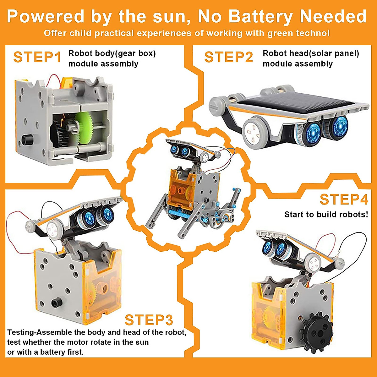 12-in-1 STEM Solar Robot Kit Solar Powered Robotics Science Engineering Building Projects Educational Toys for Kids Boys 8 9 10 11 12+ Years Old