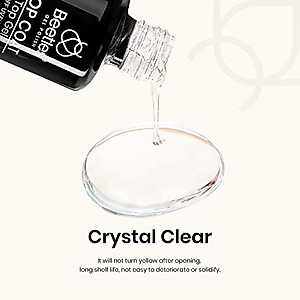 Beetles 3Pcs 15ml Top and Base Coat Set No Wipe Gel Top Coat Base Coat Set Builder Nail Gel for Nails Shine Finish and Long Lasting Soak Off Led Gel Base Top Coat Glossy Gel Base and Top Coat