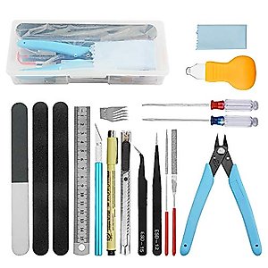 TOVOT 21PCS Model Tools Hobby Building Tools Craft Set Modeler Basic Building Kit for Gundam Model Assembling Building and Repairing