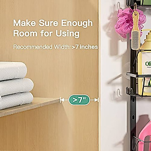 Punmoy 6-Tier Pantry Door Organization and Storage, Over the Door Hanging Storage with 6 Adjustable Shelves, Metal Kitchen Hanging Baskets Organizer for Laundry Room Bathroom