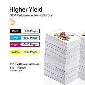 st@r ink Compatible Refill Ink Bottle Replacement for Epson 522 T522 Work for EcoTank ET-2720 ET-2800 ET-2803 ET-4800 ET-4700 ET-2710 ET-1110 Printer(4 Black, 1 Cyan, 1 Magenta, 1 Yellow) 7 Packs