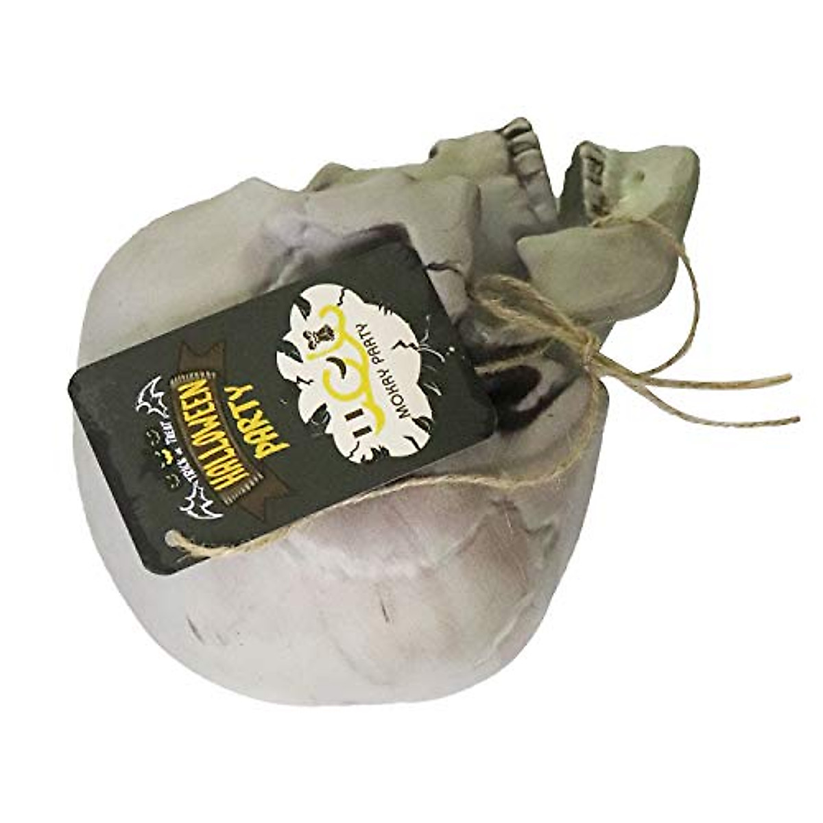 MOKRY PARTY Life Size Skeleton Skull for Halloween Decor Graveyard Outdoor White