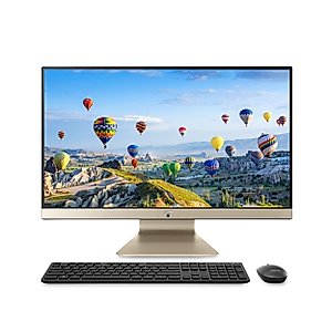 ASUS AiO 27” All-in-One Desktop Computer, AMD Ryan 7 5700U, 27” LED-Backlit Touchscreen Display with NanoEdge Bezel, 16GB DDR4 RAM, 512GB PCIe SSD, Wired Keyboard and Mouse, Black, Windows 11 Home