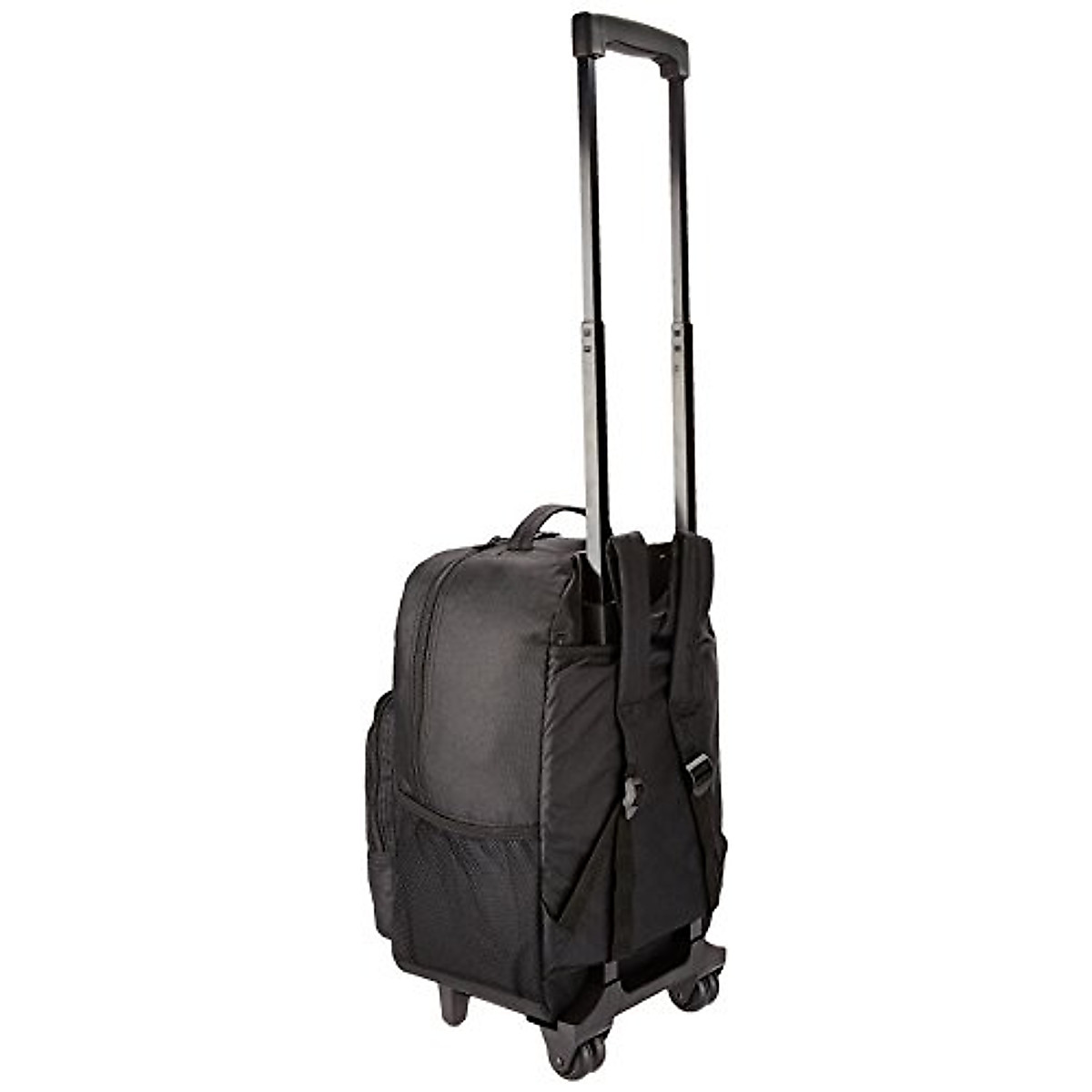 Rockland Double Handle Rolling Backpack, Black, 17-Inch