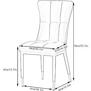 FIXARE Kitchen Dining Chairs Set of 4 Modern Metal Leg Living Room Chairs Water Proof Leather Upholstered Side Chairs Kitchen Counter Chairs (Color : Gray)