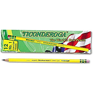 Ticonderoga Yellow Pencil, No.1 Extra Soft Lead, Dozen DIX13881 (2-Pack)