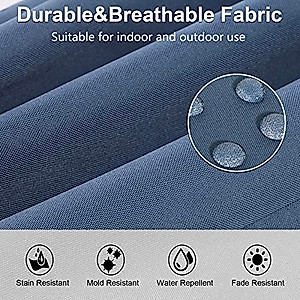 GUEGLSA Outdoor Cushion Covers Replacement 24x22x4,Water Repellent Patio Cushion Slipcovers, High UV Resistant Replacement Cushion Covers, Set of 2, Blue