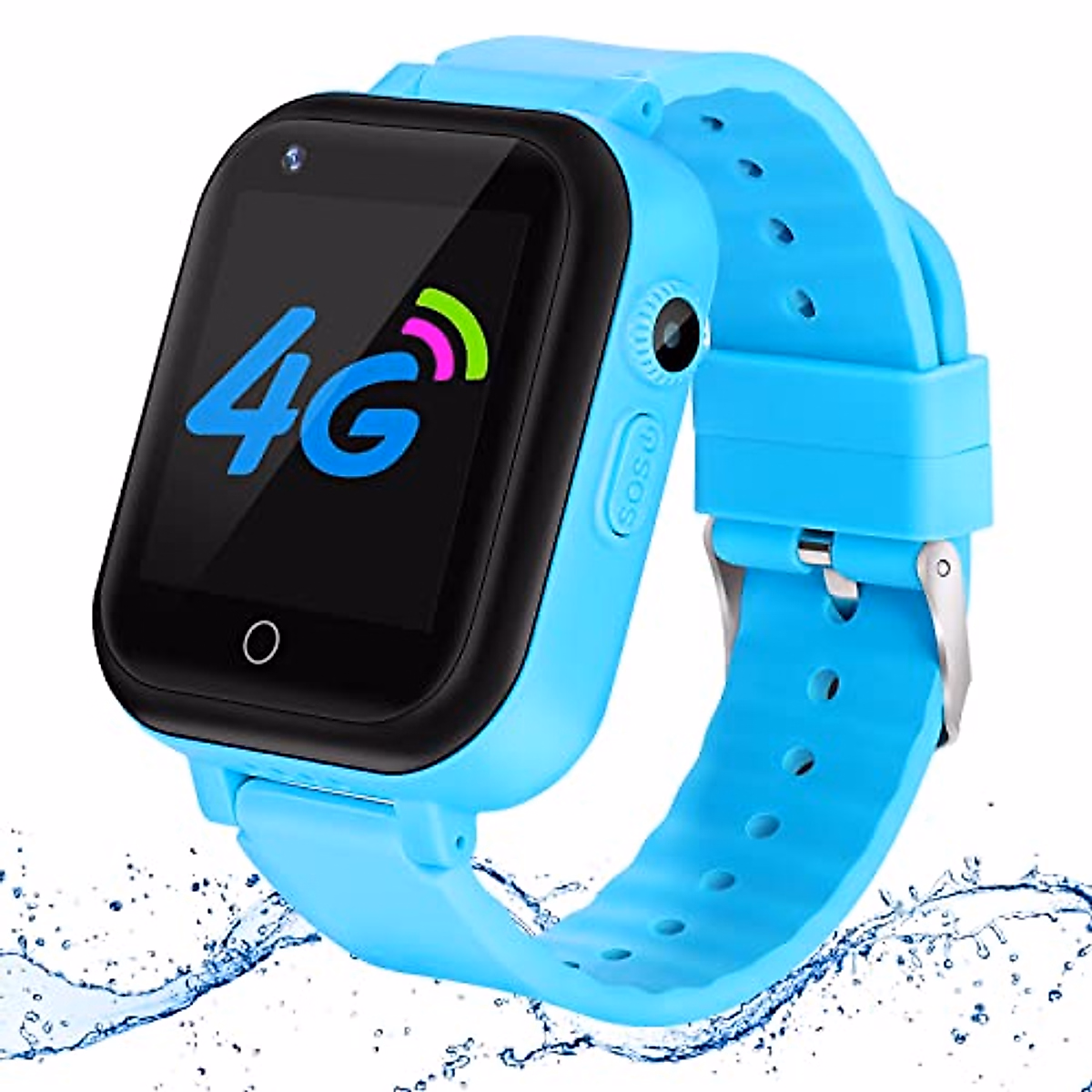 4G Kids Smart Watch w GPS Tracker, Phone Watch w Video Chat 3 Way-call Wi-Fi SOS Touch Screen Child Tracker Phone Watches Christmas Birthday Gift For Boys Girls 3-15 Years w Sim Slot Kids Watch