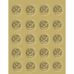 Corporate Seal Gold Foil Labels - Corp, LLC, and NFP Stickers (Customized with Your Business Information) (Corp)
