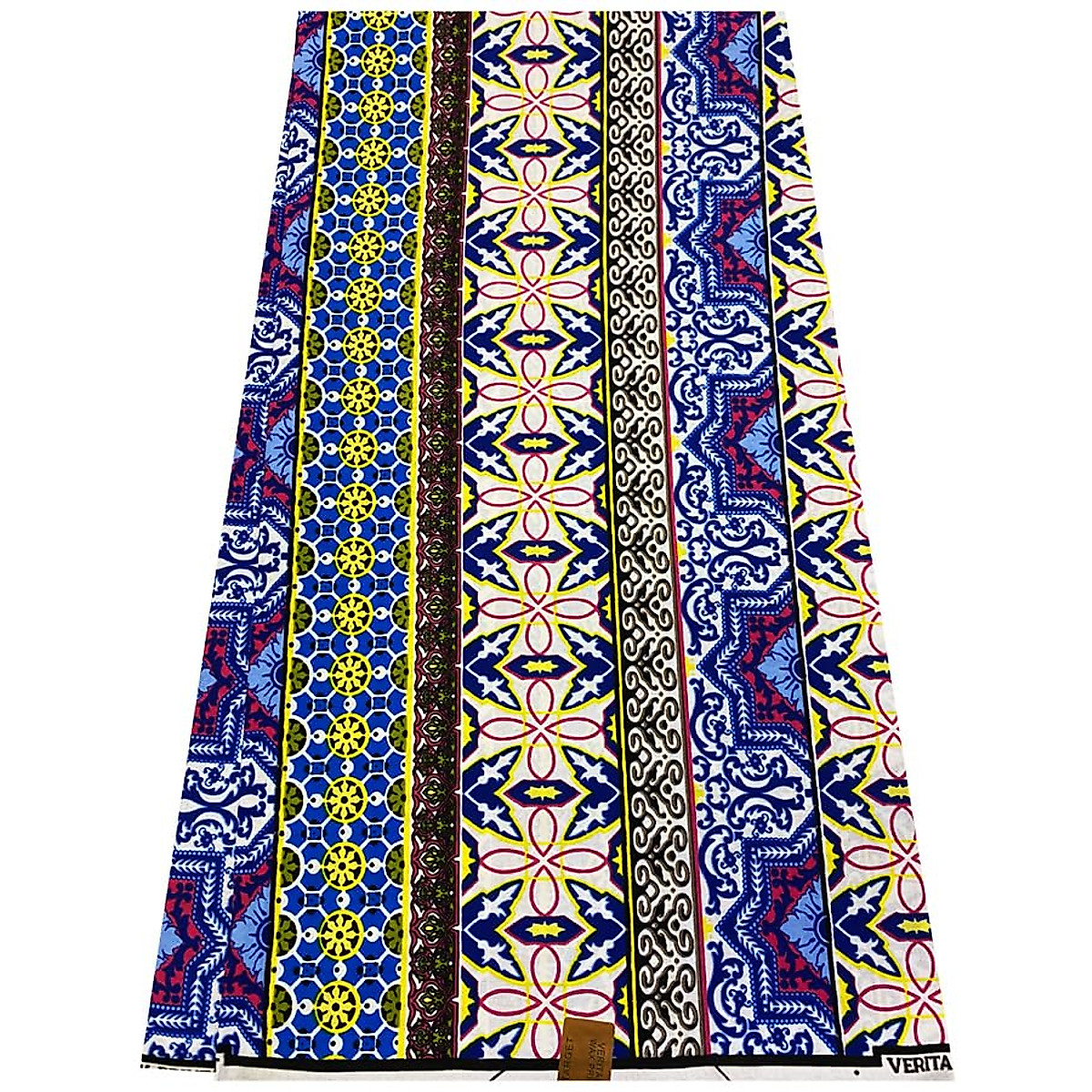 Veritable Wax Prints- Blue, White, Yellow, Pink, Black, Olive-Green -African Wax Print Fabrics- Sell for 6 Yards- 100% Cotton