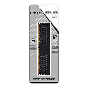 PNY Performance 16GB DDR4 DRAM 3200MHz (PC4-25600) CL22 (Compatible with 2666MHz, 2400MHz or 2133MHz) 1.2V Desktop (DIMM) Computer Memory – MD16GSD43200-TB
