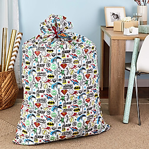 Hallmark 56" Large Plastic Gift Bag (Justice League) for Birthdays, Parties, or Any Occasion