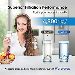 Waterdrop GSWF Refrigerator Water Filter, Replacement for GE® GSWF Smart Water 238C2334P001, Kenmore 46-9914, 469914, 9914, 3 Filters