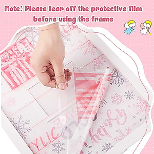 Taiyin 65 Pcs Baby Shower Guest Book Alternative Baby It's Cold Outside Snowflake Baby Shower Favors Picture Frame Baby Shower Decors for Baby Shower Birthday Christmas(Pink Theme Style)