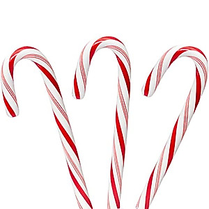 Red & White Jumbo Candy Canes Peppermint Flavor 8in Classic Hard Candy Suckers for Kids Adults Christmas Tree Table Decoration Xmas Stocking Stuffers Holiday Goody Bag Filler & Party Favor 3 Count