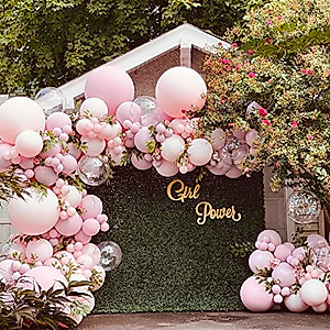 RUBFAC 116pcs Light Pink Balloons Different Sizes Pack of 36 18 12 10 5 Inch for Garland Arch Pastel Pink Extra Large Balloons for Birthday Baby Shower Gender Reveal Wedding Party Decoration