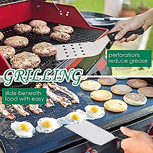 HaSteeL Metal Spatulas, Stainless Steel Griddle Spatula Tools with Riveted Handle, Heavy Duty Burger Turner for Teppanyaki BBQ Flat Top Hibachi Cast Iron Grilling Cooking, Dishwasher Safe - (2Packs)