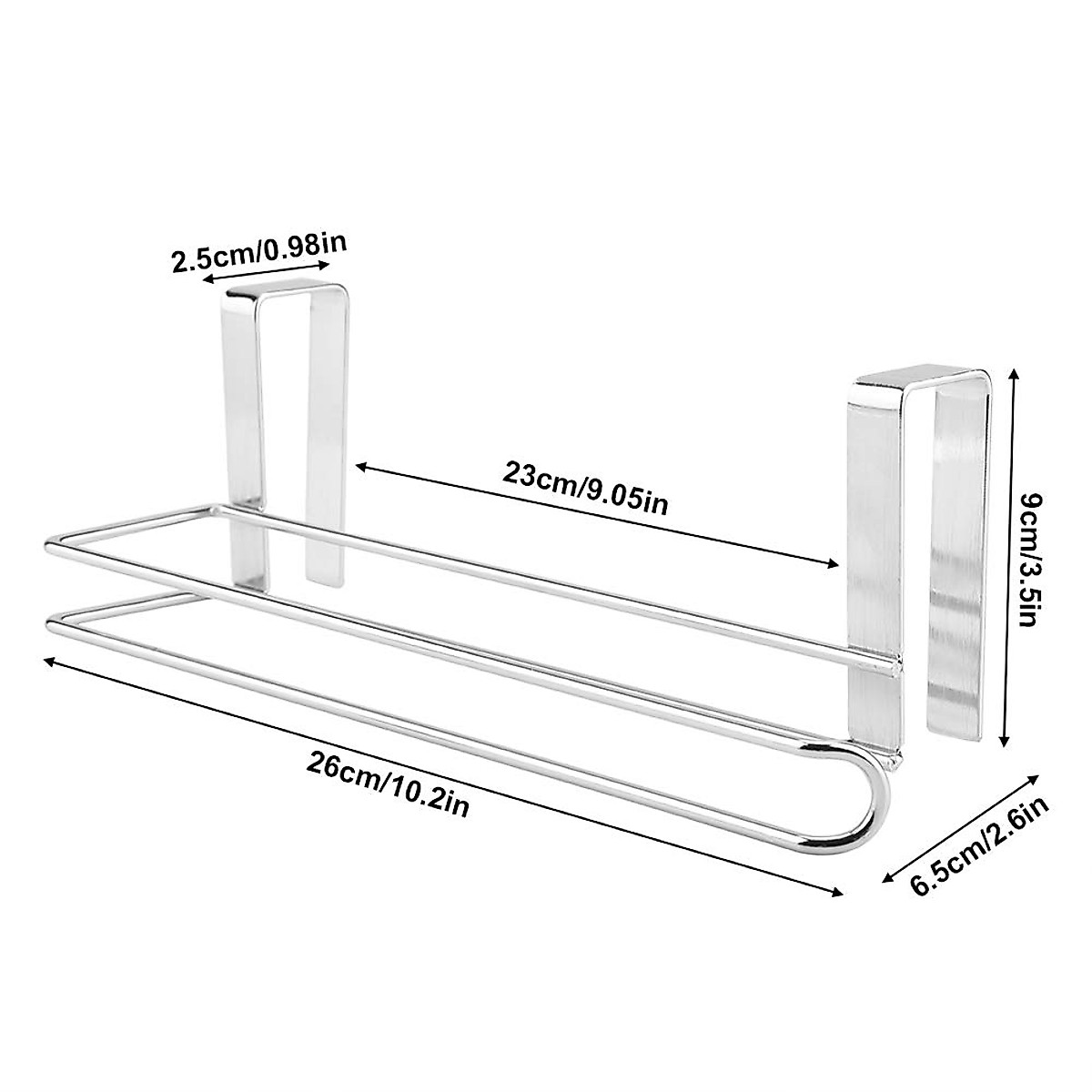 Stainless Steel Kitchen Over Door Roll Paper Holder Paper Towel Rack Hanger