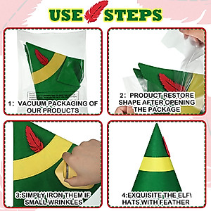 2 Pcs Christmas Elf Hat the Elf Costume Accessories Christmas Elf Buddy Hat Holiday Santa Hats Elves Hats for Men Women Costume Supplies()