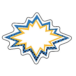 Carson Dellosa Comic Books Cutouts, 36 Comic Book Burst Cutouts for Bulletin Board & Party Classroom Décor, Superhero Classroom Cut-Outs, Super Hero Cutouts for Classroom Bulletin Board Decorations