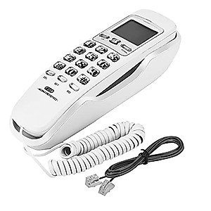 Landline Wall Phones, Wired Wall-Mounted Landline Mini Extension with Incoming Call Display,One-Button Redial,Call Search,Thundering Protection,Noise Cancelling Function,for Home Office Hotel