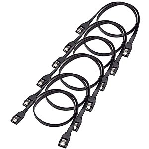 ELIATER 6 Pack SATA Cable, Straight SATA III 6Gbps HDD SDD Data Cable with Locking Latch for SATA HDD, SSD, CD Driver, CD Writer, 16-Inch