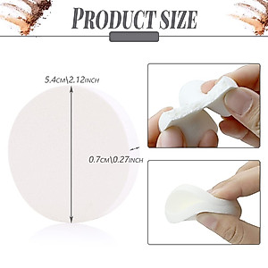 Vmiapxo 48 Pieces White Makeup Sponge, Cosmetic Sponge Round Foam Pad, Compact Facial Powder Puff, Beauty Makeup Foundation Powder Blender for All Skin Types Wet and Dry Dual Use