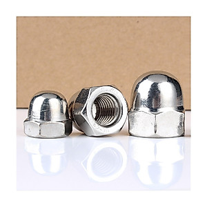 WALENI 5-20pcs Acorn Cap Nut M3 M4 M5 M6 M8 M10 Stainless Steel Decorative Dome Cap Nuts Blind Nuts(201 Stainless Steel,M10 (5pcs))