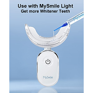 MySmile Teeth Whitening Light,3 Non-Sensitive Teeth Whitening Gel Refill Pack,10 Minute Treatment Teeth Whitening Products,28x Powerful Blue LED Light for Whitening Teeth
