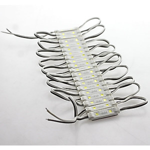 REXTiN Super Bright 200pcs Mini 2835 2 LED Module DC12V Waterproof Decorative Light for Letter Sign Advertising Signs with Tape Adhesive Backside (White)