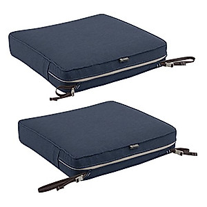 Classic Accessories Montlake FadeSafe Water-Resistant 72 x 21 x 3 Inch Outdoor Chaise Lounge Cushion, Patio Furniture Cushion, Heather Indigo Blue, Patio Cushion