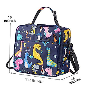 Mesa Lunch Bag for Kids - Kids Lunchbox for School, Daycare, Kindergarten - Insulated Lunch Box for Girls & Boys (Dinosaur)