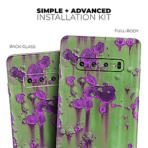 DesignSkinz Green Metal with Purple Rust Protective Vinyl Decal Wrap Skin Cover Compatible with The Samsung Galaxy S20 (Screen Trim & Back Glass Skin)