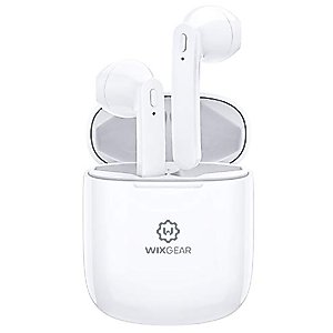 WixGear Bluetooth 5.0 Wireless Earbuds with Charging Case, HD Stereo Sound Earphones, 30H Playtime with Charging Case, IPX5 Waterproof with Built-in Microphone for Work/Travel/Gym