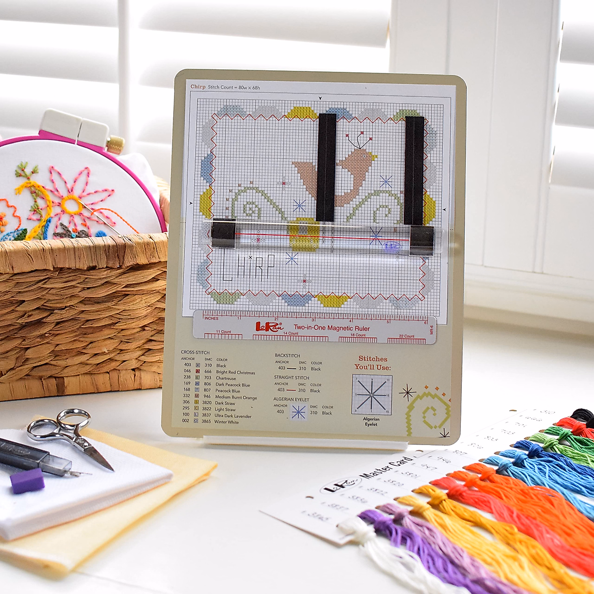 LoRan MB-8R Magnet Board & Ruler, 8 x 10-Inch, Multicolor