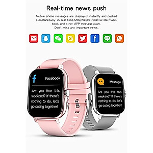 Yanvan Smart Watch for Men Women, Full Touch Screen Waterproof Activity Tracker Watch, Outdoor Sport Watches, Blood Oxygen Heart Rate Sleep Monitor (Silver)