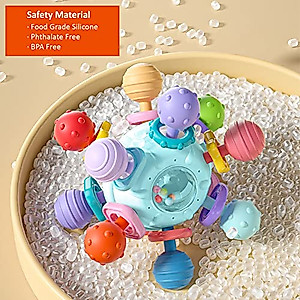 Baby Sensory Teething Toys - Baby Teethers Montessori Toys - Gifts for Infant Newborn Boys Girls 0 3 6 9 12 18 Months 1 One Year Old - Baby Rattle Chew Toys - Toddler Educational Learning Toys