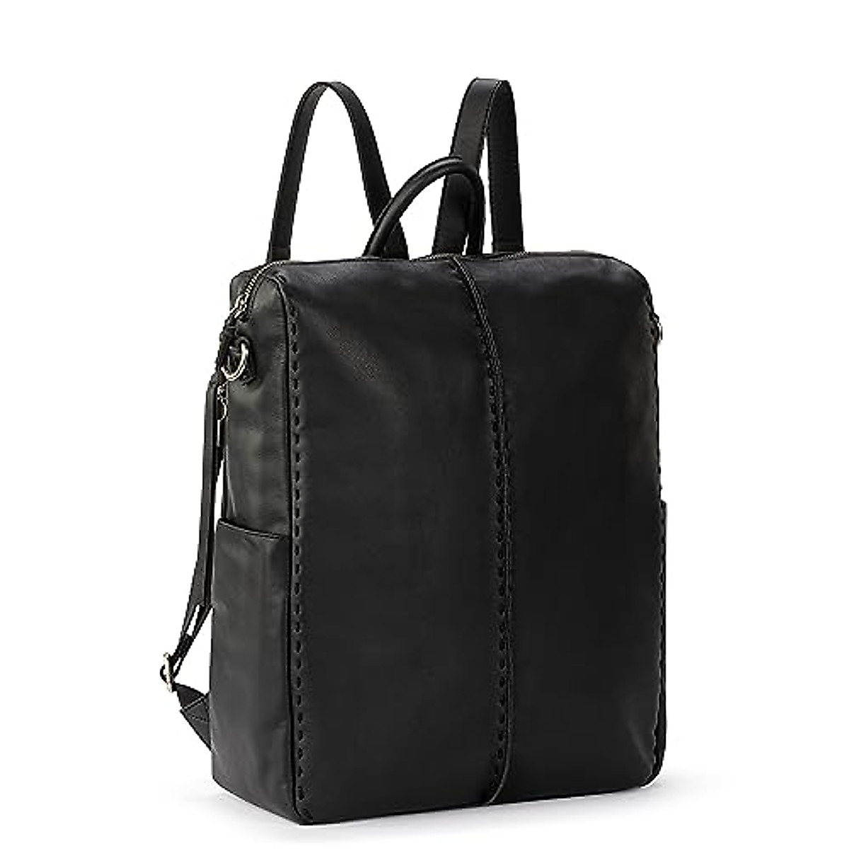 The Sak Los Feliz Backpack in Leather, Detachable Shoulder Strap, Black