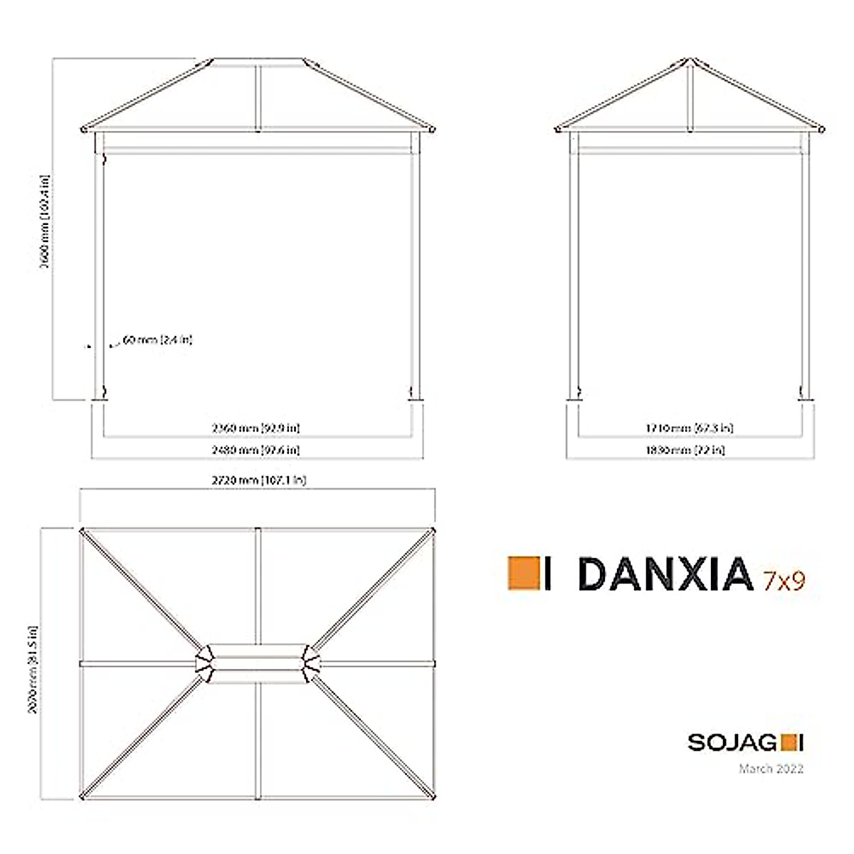 Sojag Danxia Cream 7 Ft. X 9 Ft. Gazebo