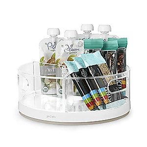 YouCopia Crazy Susan Turntable, Divided Lazy Susan Organizer with 3 Clear Bins for Cabinet and Pantry Storage