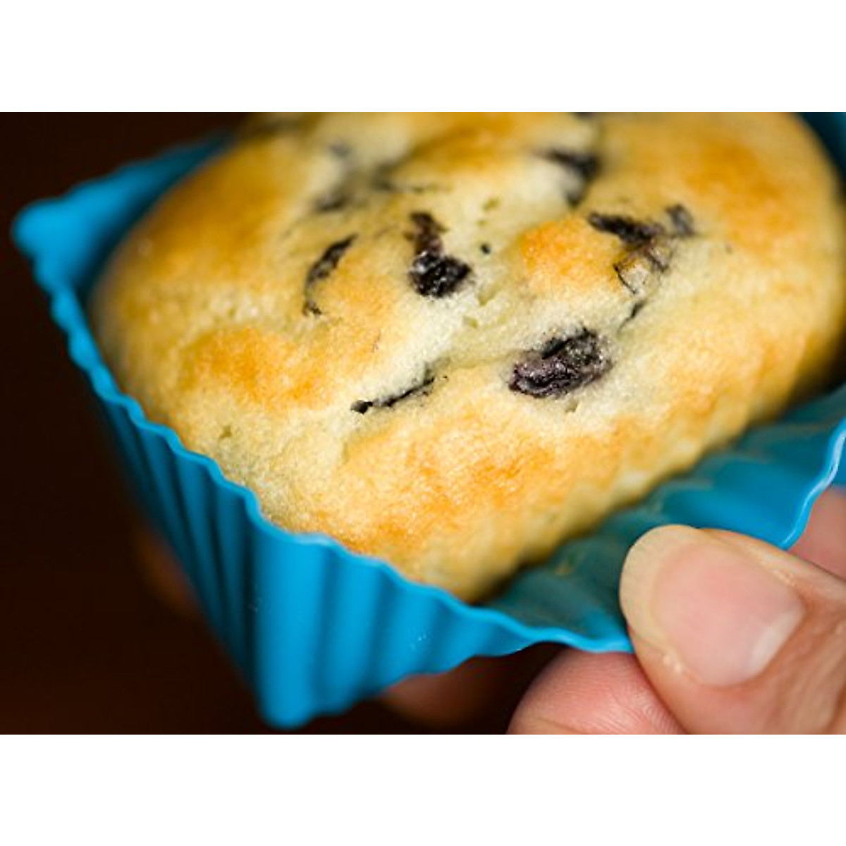 Rectangle Silicone Molds Cupcake Baking Cups (12-Pack) – Premium 100% Pure Platinum Silicone Makes These Sturdy but Flexible Cupcake Liners Easy to Use, Release, and Clean – By Pantry Elements