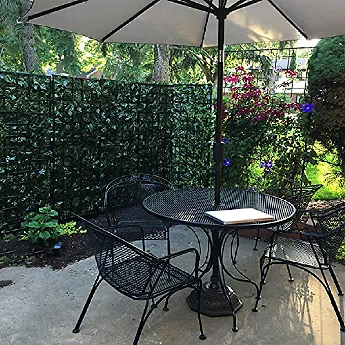 HACSYP Expandable Faux Privacy Fence 1 × 3m Artificial Ivy Leaf Green Fence Board Screening | Green Plastic Fence Sweet Potato Leaf Outdoor Patio Garden Decoration