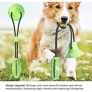 PrimePetPlay Suction Cup Dog Chew Puzzle Toy - Bite Resistant and Durable - Perfect for Aggressive Chewers - Dental Health and Interactive Play, Suitable for Small, Medium & Large Dogs, Green