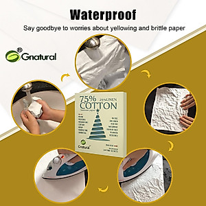 75% Cotton 25% Linen Paper, 85gsm Inkjet Printing Paper, 8.5"x11" Ivory Color Resume Paper,100 Sheets Won't Get Wet Cotton Paper