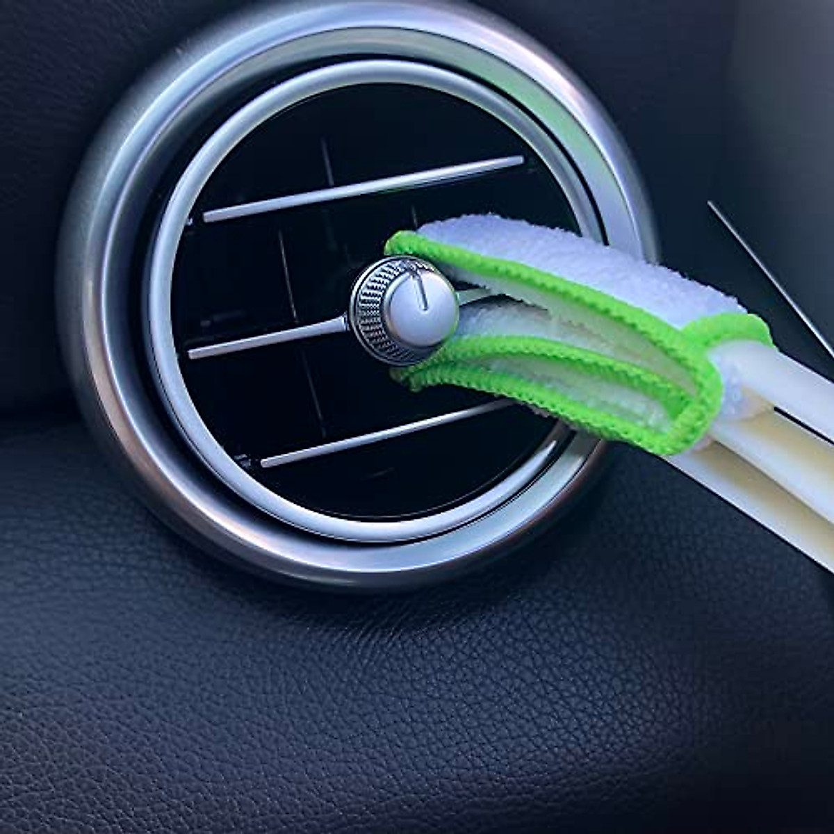 FineGood 2 Pcs Double Head Car Detailing Brushes, Car Brushes Soft Car Cleaning Kit Brush Interior Car Cleaner Detail Brushes for Car Clean