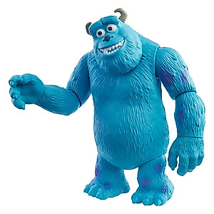 Pixar Sulley Figure True to Movie Scale Character Action Doll Highly Posable with Authentic Costumes for Storytelling, Collecting, Monsters, Inc. Toys for Kids Gift Ages 3 and Up