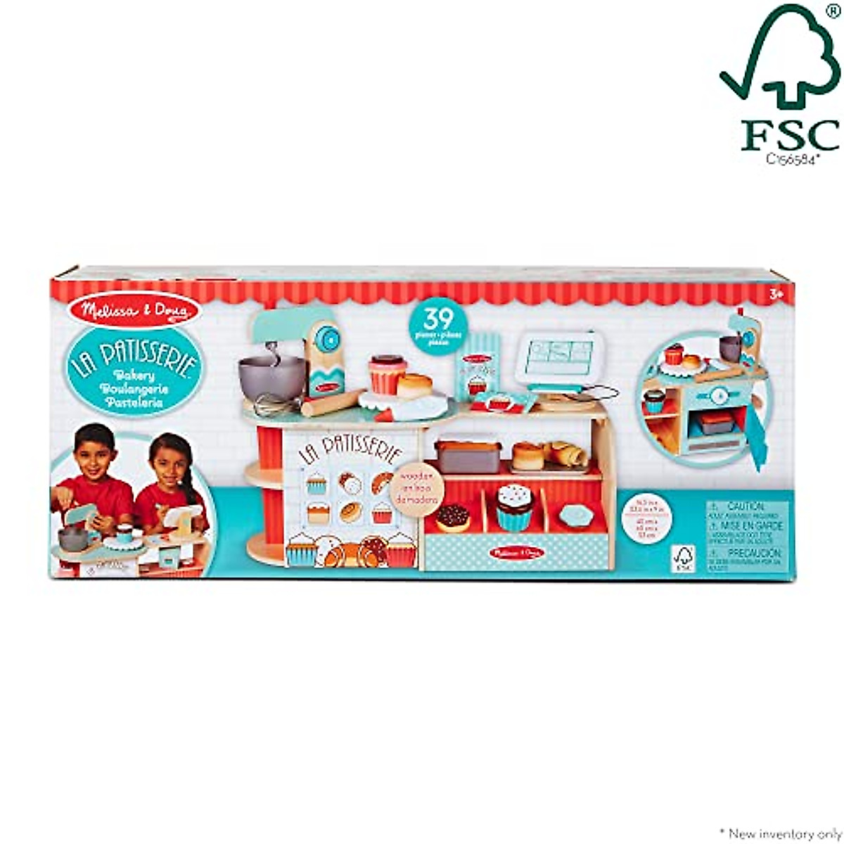 Melissa & Doug Wooden La Patisserie Bakery (39 Pieces) - FSC Certified