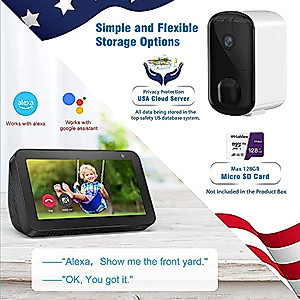 LaView 3MP Wireless Camera for Home/Outdoor Security (2 Pack), 2K Battery Powered WiFi Camera with Night Vision, 270-Day Battery Life, AI Human Detection, 2 Way Audio, Siren, IP66, Works with Alexa