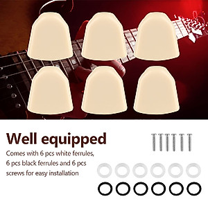 Tuning Peg Button, 6 PCS/ Set Tuning Pegs Machine Heads Acrylic Buttons for Acoustic Electric Guitar(Beige) Guitar Key 10 Mm Head Guitar Tuning Pegs Guitar Tuner Buttons